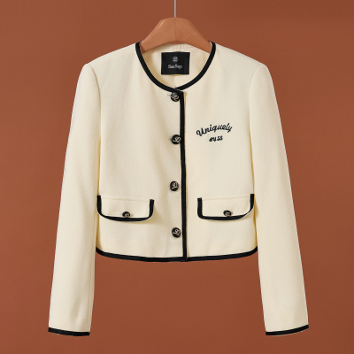 699西湖阁老【桑S】春季 *绍 织带包边字母刺绣外套617