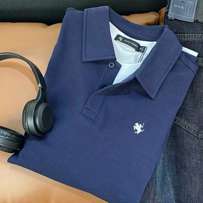 保罗彼得专柜正品男士长袖假两件polo衫舒适百搭时尚DTECP00040