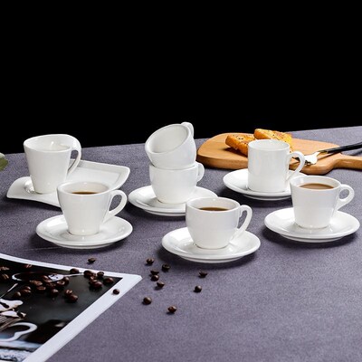 Espresso cup saucer 60ml commercial European simple pure whi