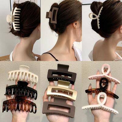发夹Hot Sale Solid Color Claw Clip Large Barrette Crab Hair