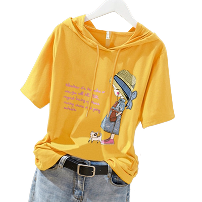 觉语短袖韩版薄款印花