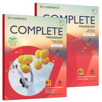 2020考级现货原版剑桥PET考试教材Complete Preliminary B1学生套装青少版2020考纲含主课本带在线学习账号+练习册带电子音频资料