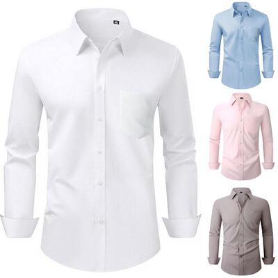 Stylish Comfy Men ’ s Dress Shirt – Long Sleeve Collared