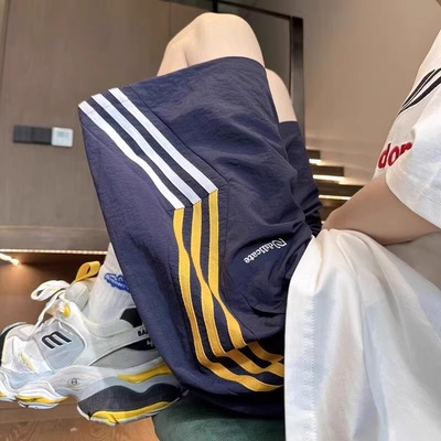 三条杠速干运动短裤男款夏季薄款