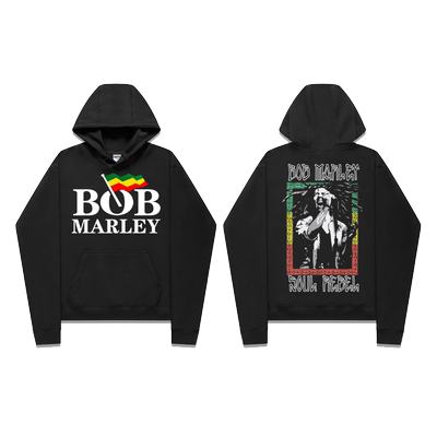 美式黑色套头卫衣帽衫鲍勃马利