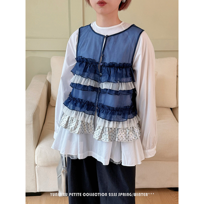 花边可爱甜美原创两穿日系罩衫