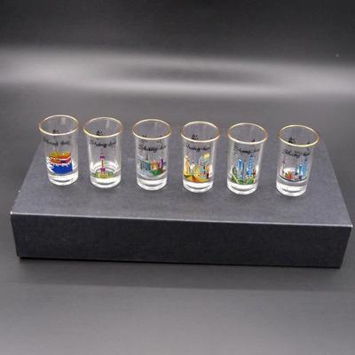souvenir 6-pack tequila base shot glass set shanghai china