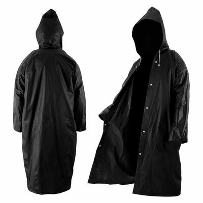 1pc EVA Raincoat Women/Men With Hat Buttons Slicker Poncho R