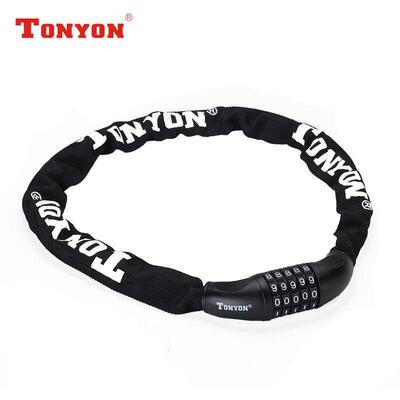 TONYON通用密码链条锁车防盗电动摩托车锁自行车锁TY732黑色