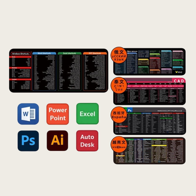 快捷键鼠标垫超大加厚办公桌键盘垫logo热转印mousepad滑鼠垫批发