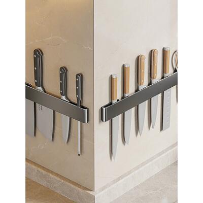 厨房刀架置物架碳钢免打孔壁挂刀座收纳架插刀家用置放菜刀架子