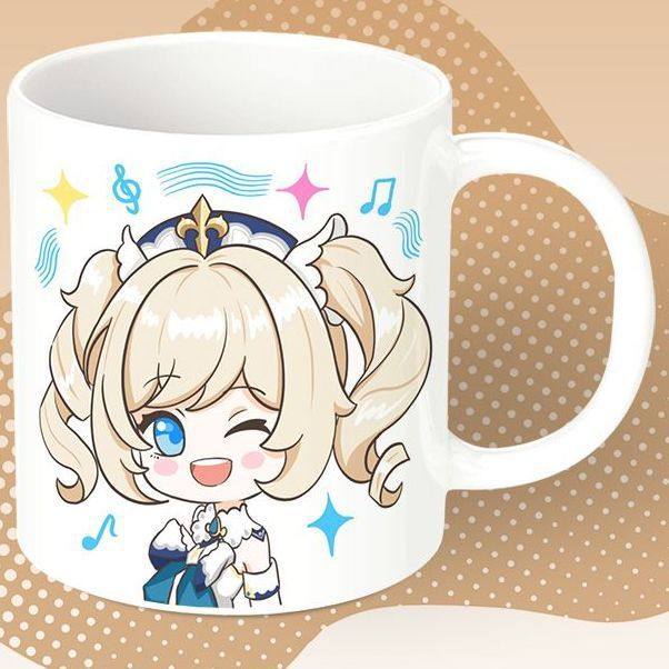 原神Q版周边陶瓷马克杯早餐勺子情侣咖啡茶杯办公水杯礼物