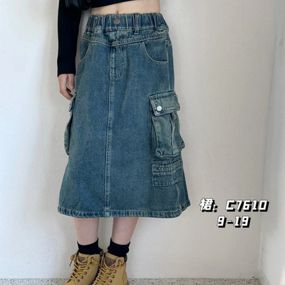 大e小e2024秋女童牛仔裙半身裙潮