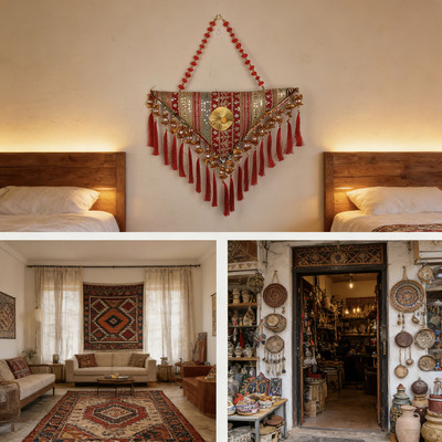 印度风尚 印度进口纯手工挂饰简约大方家居饰品酒店民宿通用