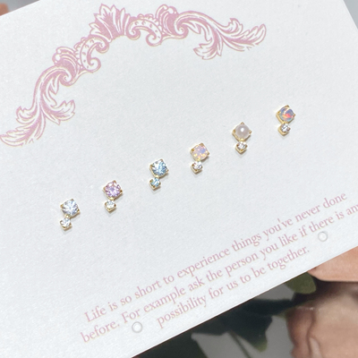 仙人“情书”钛合金镀金耳钉耳蜗耳骨钉flat16g免摘耳饰女迷你