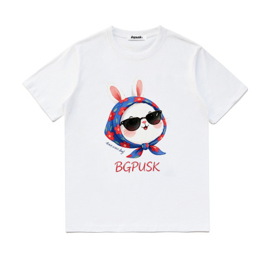 BGPUSK兔子印花纯棉短袖T恤女