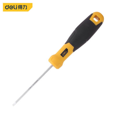 得力(deli)一字螺丝刀鱼雷柄螺丝批多功能起子改锥3x75mmDL633075