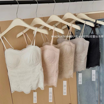 W6123轻纹蕾丝吊带少女性感纯欲