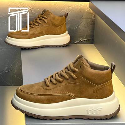 香港ITMY3 冬季新款男鞋高帮加绒保暖时尚板鞋防滑耐磨运动休闲鞋