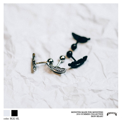 耳钉羽毛DABOMB不锈钢