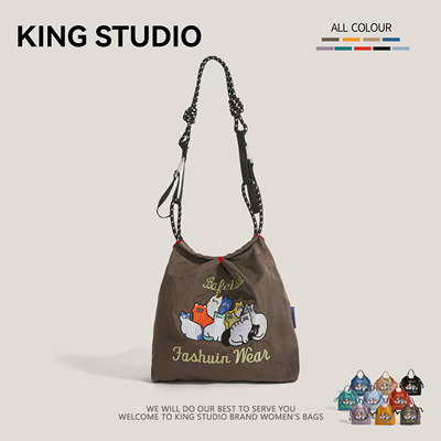 ballchain日系刺绣购物袋托特包