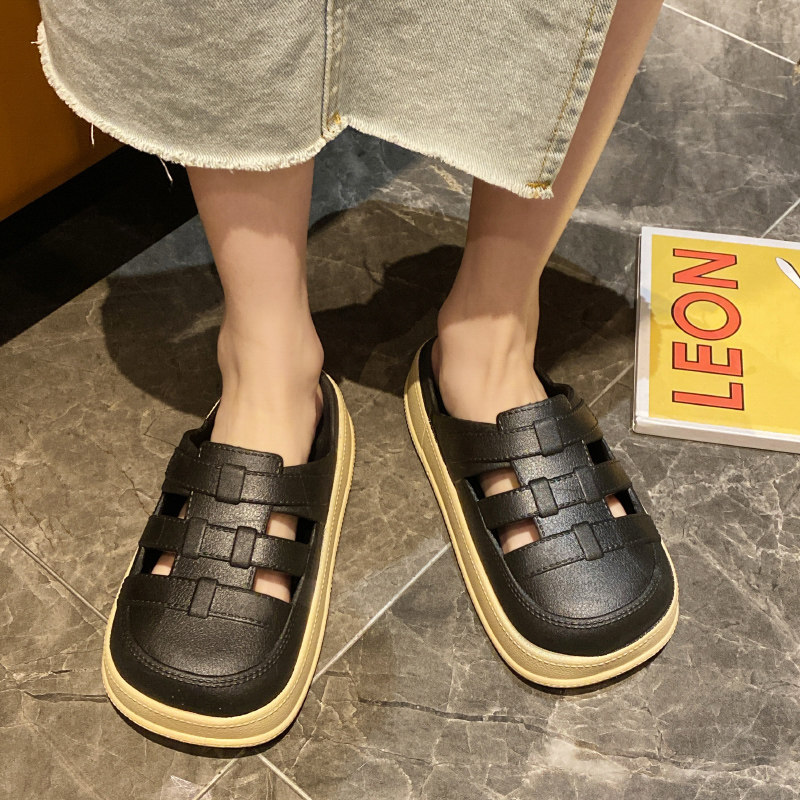 Slippers for Women, Thick Soles for Outer Wear Bean Bag Half Slippers ...