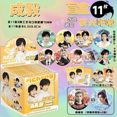 成毅吧唧盲盒夜光AR银葱双闪镭射徽章周边盲抽盲袋75mm马生日礼物