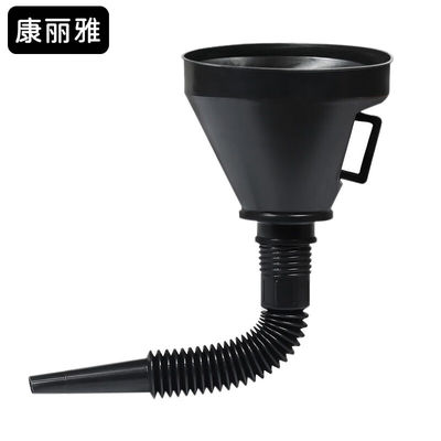 康丽雅K-2349多功能加油漏斗带延长软管塑料漏斗黑色