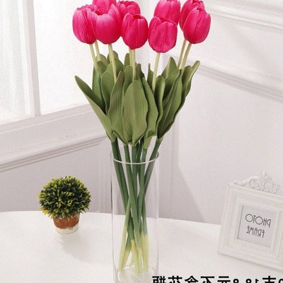 Simulation of 10 tulips, silk flowers, dried flowers, indoor
