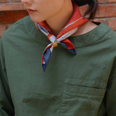 inLESS丨Toast Paintbox Print Silk Bandana 调色盘印花真丝方巾