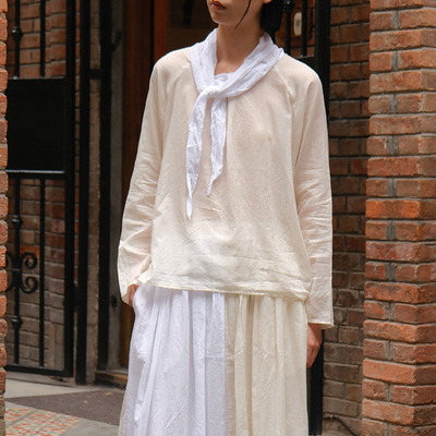 inLESS | Elsa Esturgie perle scarf top 纯棉围巾领上衣