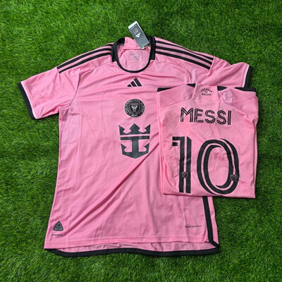 Adidas 迈阿密国际梅西10号2024主场短袖球员版球衣足球服 je9742