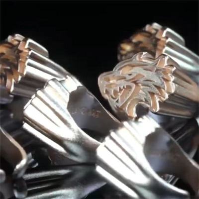 新款高版本说唱歌手KKluv同款那奇沃夫帅气欧美风狼头戒指