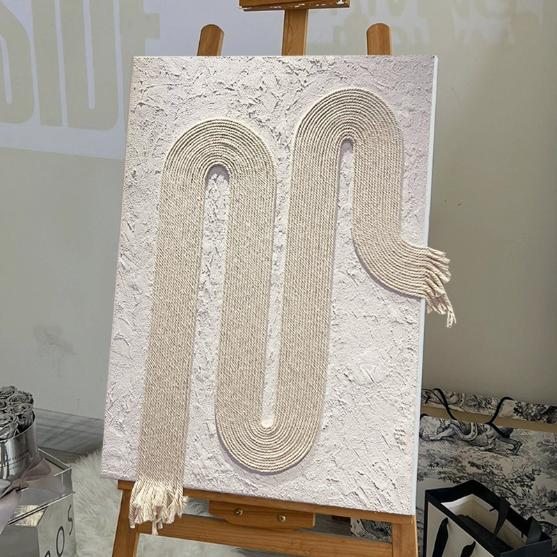 石英砂立体麻绳肌理画丙烯高级感数字油画diy手工填色充材料全套