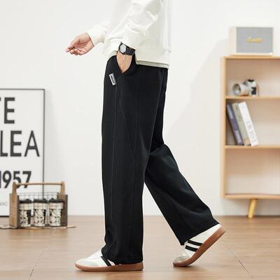 Autumn, American-style straight-barrel mens knitted, wide-l