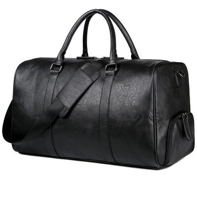 Pup mens leather travel bag, large-capacity single shoulder