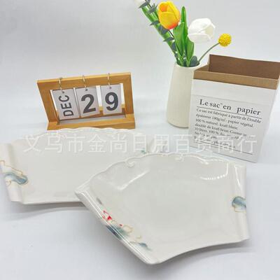 Melamine irregular-shaped plate, plastic snack and cold dish