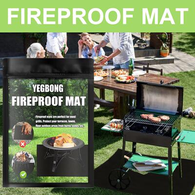 Yegbong Fireplace Fire Pit Heat Resistant Mat for Outdoor La