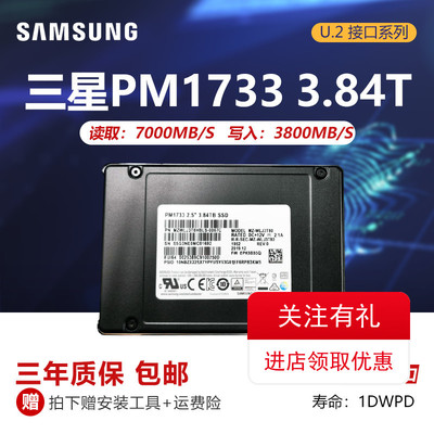 Samsung/三星 PM1733 1.92T 3.84T U2 PCIE4.0 X4企业级 PM983