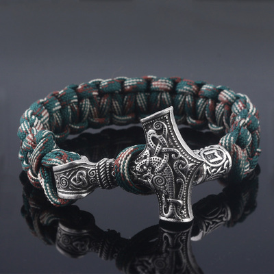 2023 Ancient Norse Men Bracelets Thor Mjolnir Hammer Parac