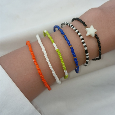 HI MAN 7Pcs/Set BohemiaColorful Acrylic Hand Beaded Bracelet