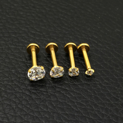 1PC Fashion CZ 3 Prong Tragus Cartilage Stainless Steel Ear