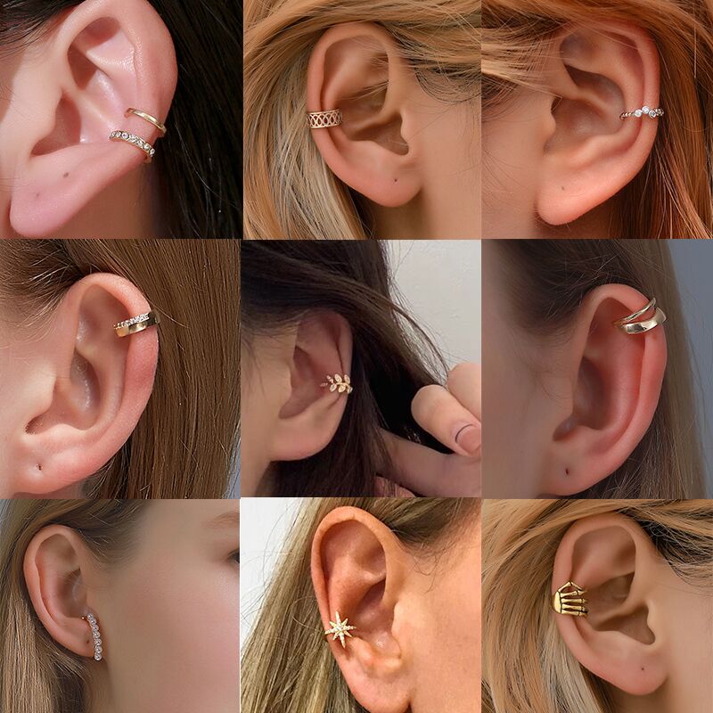 2020 New Gold Silver Color Simple Hollow Metal Line