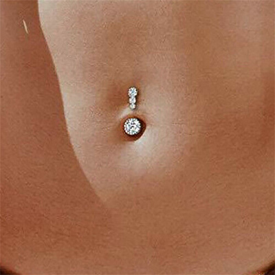 Luxury Pierced Belly Button Rings Women Mens Crystal