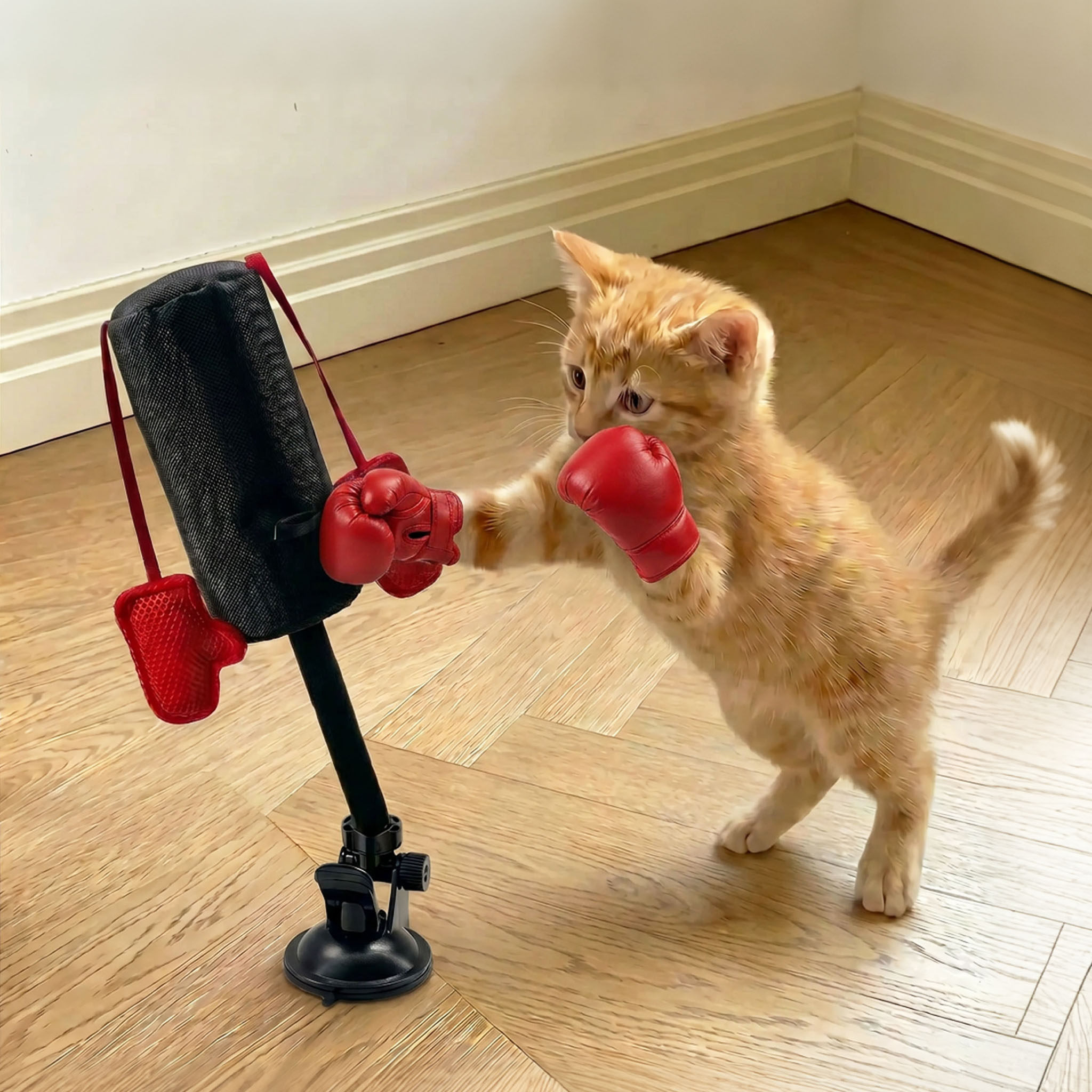 猫咪玩具自嗨解闷神器幼猫逗猫棒吸盘立式拳击玩具互动消耗体力