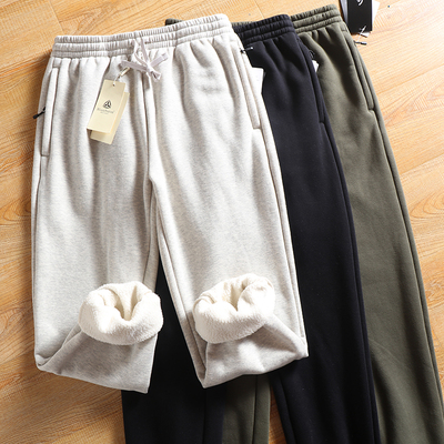 男士时尚加绒jogger束脚卫裤