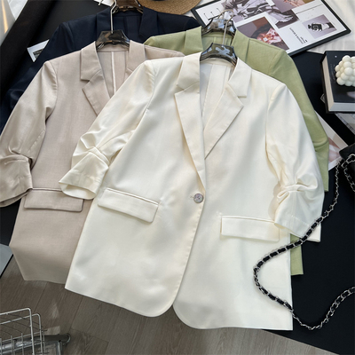 薄款气质通勤七分袖西装外套