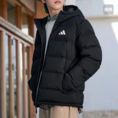 油腻叔Adidas阿迪达斯冬连帽休闲保暖外套鸭绒羽绒服KF4400KF4398