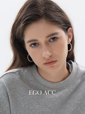 EGOACC简约休闲微镶纯银耳圈