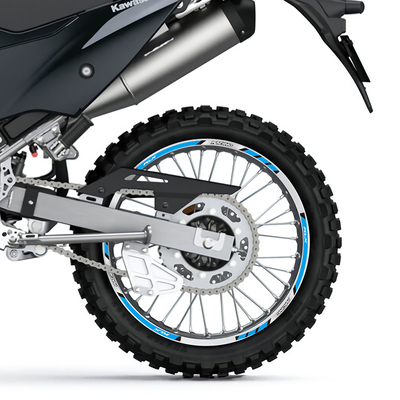 适用于KLX 230R 230S 230SE 300R改装轮毂贴反光轮圈贴纸轮胎贴画